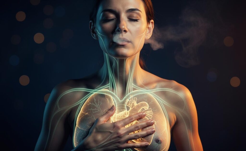 The reason why deep breathing eases anxiety is that it activates the ...